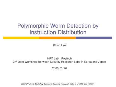 Ppt Polymorphic Worm Detection By Instruction Distribution Powerpoint Presentation Id4383808