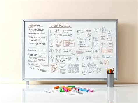 Modern Hospital Whiteboard Design A Vibrant Visual Aid For Medical Charts Diagrams And Patient