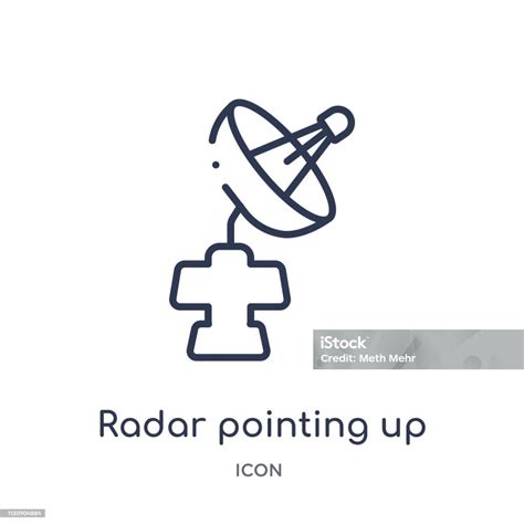 천문학 개요 컬렉션에서 아이콘을 가리키는 선형 레이더 흰색 배경에 고립 된 벡터를 가리키는 얇은 라인 레이더 최신 유행 그림을 가리키는 레이더 0명에 대한 스톡 벡터 아트