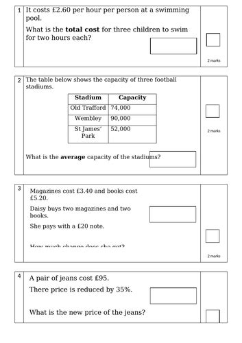 Y6 Sats Revision Questions Teaching Resources