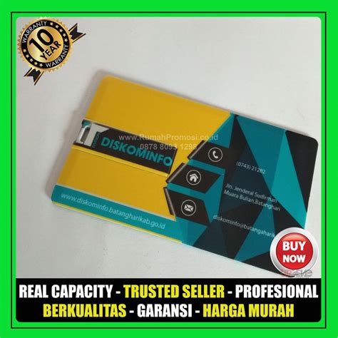 Flashdisk Kartu Print Custom Cetak Logo Sisi GB Real Capacity Garansi Chip Th USB Card