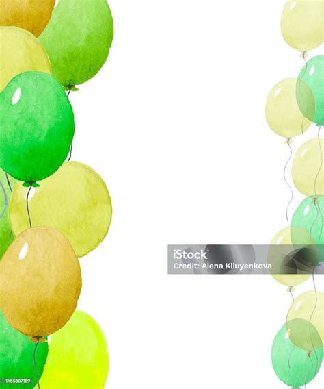 수채화 프레임 풍선 노란색 주황색 흰색 배경에 녹색 그림 결혼식 휴일 로고 디자인을 위해 손으로 그리는 0명에 대한 스톡 벡터 아트 및 기타 이미지 Istock