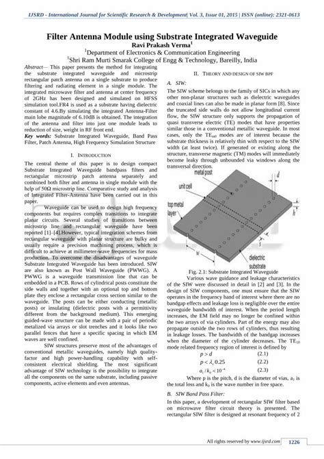 Pdf Filter Antenna Module Using Substrate Integrated · Filter