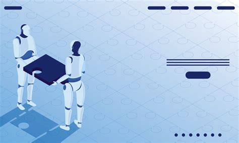 Ai Robots Lifting Puzzle 13908429 Vector Art At Vecteezy