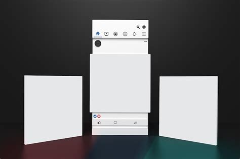 검은 배경에 소셜 미디어 게시물 전면 프리미엄 사진