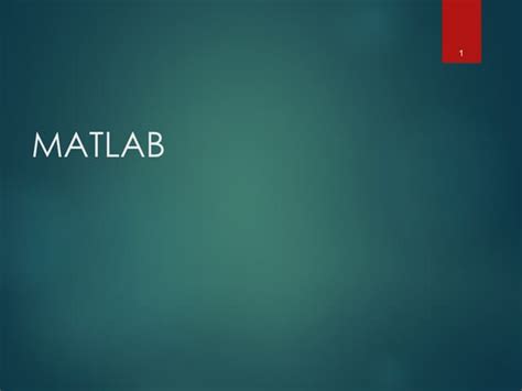 Basic Operators In Matlab Pptx