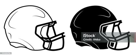 미식 축구를위한 그릴 마스크와 안전 헬멧 아이콘 부상으로부터 선수를 보호 흑백 벡터 Championship에 대한 스톡 벡터 아트 및 기타 이미지 Championship