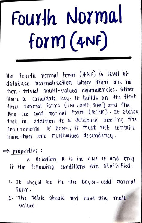 Dbms 3rd Normal Form And 4th Normal Form And 5th Normal Form Four~h Form Orroa N Lht1