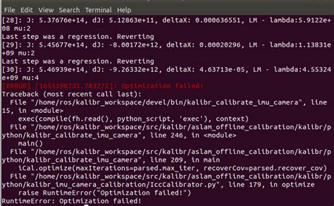 Imu Camera Calibration Runtimeerror Optimization Failed Issue Ethz Asl Kalibr Github
