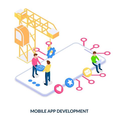 Premium Vector Mobile App Development Isometric Vector Illustration
