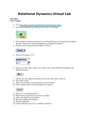 Rotational Dynamics Virtual Lab Instructions Docx Rotational Dynamics Virtual Lab Procedure