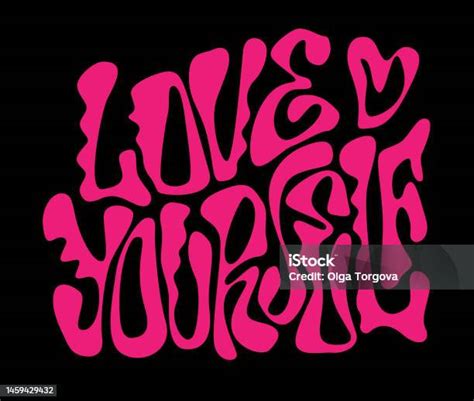 액체 크롬 스타일 동기 부여 문구 비문 자신을 사랑하십시오 격리된 벡터 타이포그래피 3d 텍스처링을 위한 셀프 케어 슬로건