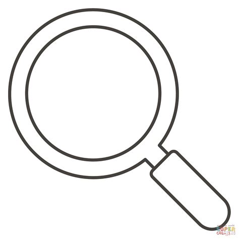 Magnifying Glass Tilted Left Coloring Page Free Printable Coloring