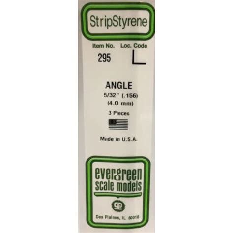 Evergreen Plastics Styrene Angles 156 X 14in 3pk List Price 439