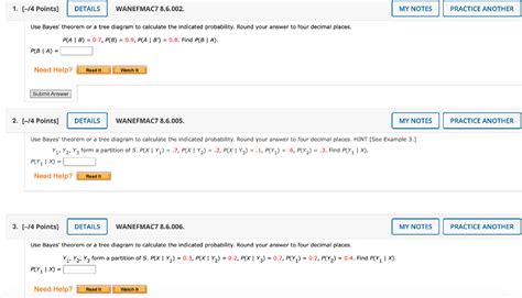 Solved 4 Points WANEFMAC7 8 6 002 Use Bayes Theorem Or Chegg