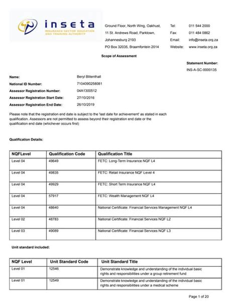 Assessor Scope26102019 Educational Assessment Education