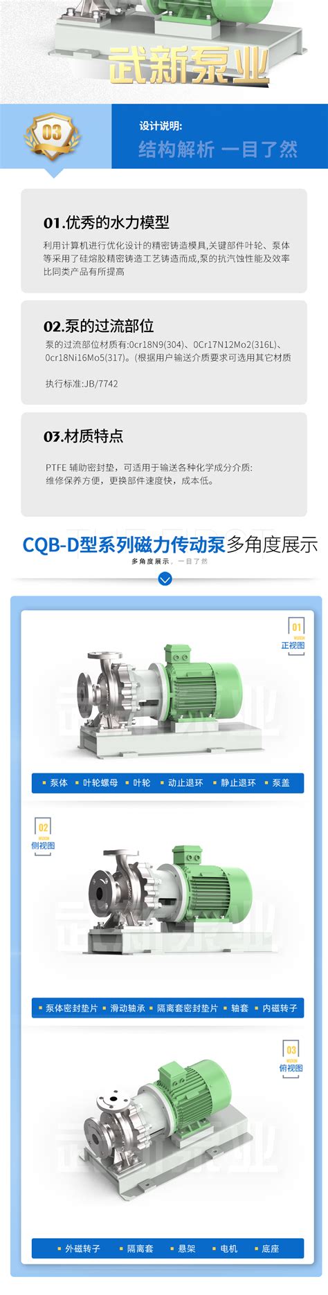 江苏武新泵业有限公司 CQB D型磁力传动泵