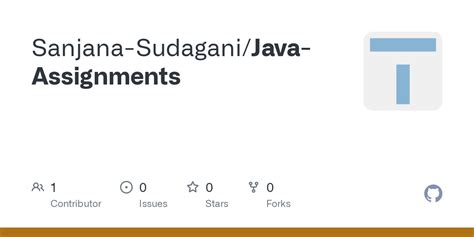 Github Sanjana Sudagani Java Assignments