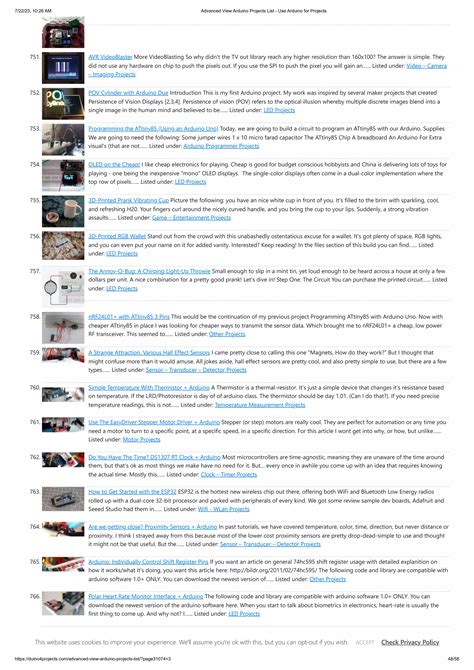 Advanced View Arduino Projects List Use Arduino For Projects 3pdf Technology And Computing