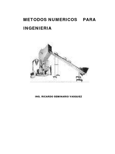 metodos numericos para ingenieria pdf análisis numérico ecuaciones