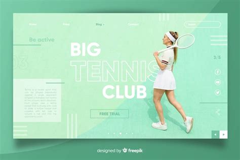 스포츠 방문 페이지 템플릿 무료 벡터