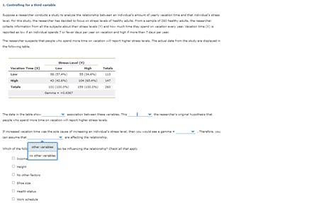 Solved 1 Controlling For A Third Variable Suppose A Chegg Com
