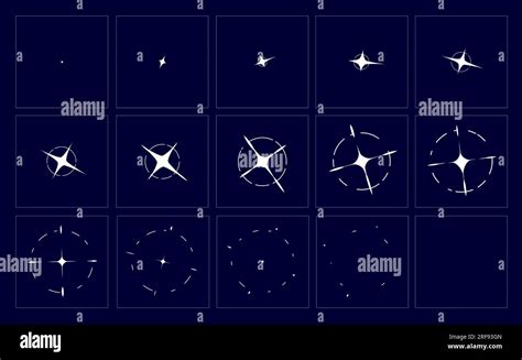 Animated Shine Effect Animation Of Blast Fx Game Sprite Vector Star Sparkles 2d Magic Flash