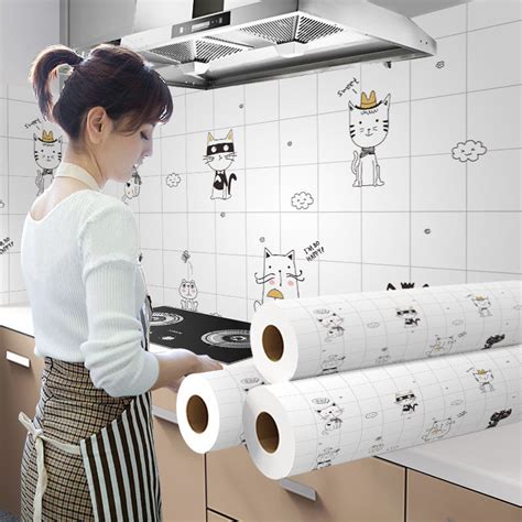 กว้าง60cmยาว3m สติ๊กเกอร์ติดครัว กันเชื้อรา กันน้ำมันกระเด็น ติดแน่นทนทาน ทนร้อน เพิ่มความสวยงาม