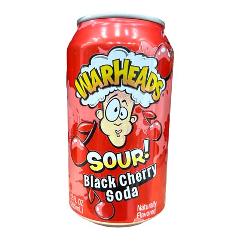Warheads Sour Black Cherry Flavoured Soda 355ml Candy Store 4 You