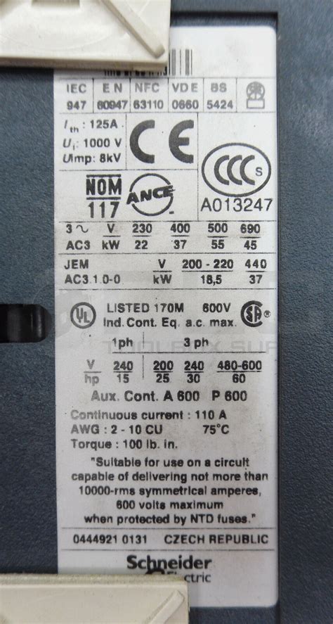 Telemecanique Lc1 D8011 Contactor 3ph Lc1 D80 Lc1d8011 W Coil 24v Plc Toolbox Supply
