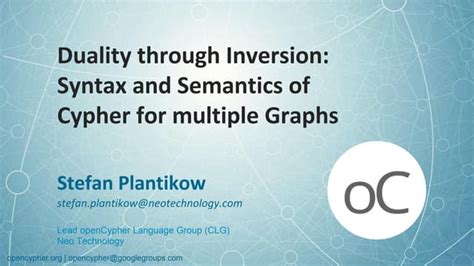 Opencypher Syntax And Semantics For Multiple Graphs Ppt