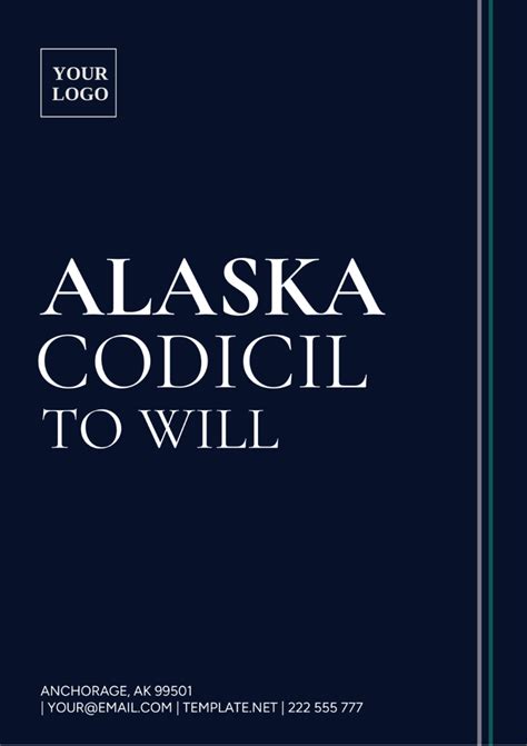 Free Alaska Codicil To Will Template To Edit Online
