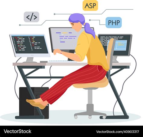 Programmer Engineering And Coding Royalty Free Vector Image