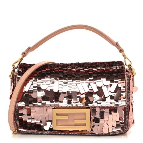 Fendi Sequin Paillettes Vitello Grace Sex And The City Mini Baguette