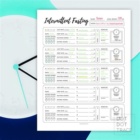 Printable Intermittent Fasting Tracker Letter And A4 Pdf Etsy
