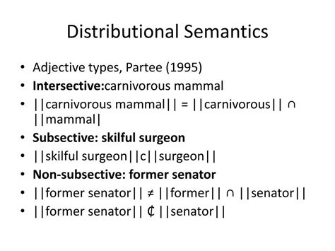 Ppt Corpus Linguistics Formal Vs Distributional Semantics Powerpoint Presentation Id1828415