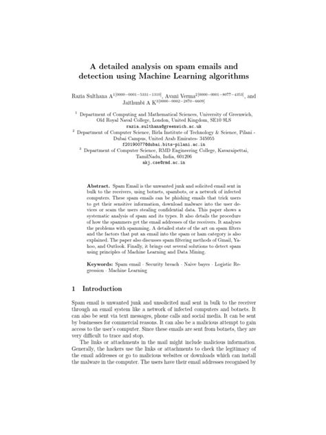 41815 sulthana a detailed analysis on spam emails and detection using machine learning