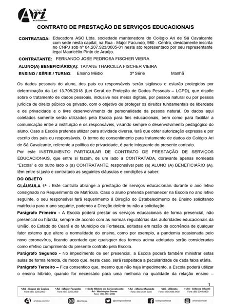 Tayane Contrato Pdf Pedagogia