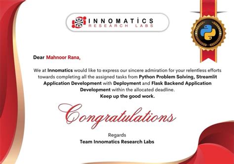 Mahnoor Rana On Linkedin Datascience Internship Innomotics Ai