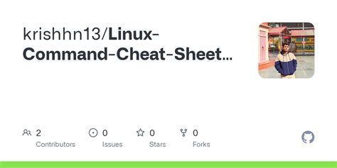 linux command cheat sheet with gen ai readme md at main · krishhn13