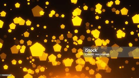 황금 빛나는 오각형은 공간에 휴일 3d 렌더링 배경 색종이의 황금 폭발 3차원 형태에 대한 스톡 사진 및 기타 이미지 3차원 형태 검은색 금 금속 Istock
