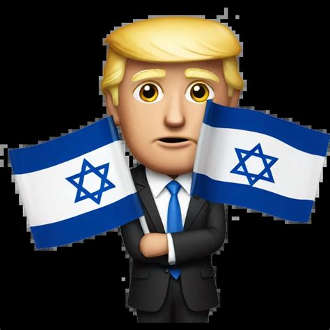 Donald Trump With Israel Flag Emoji Ai Emoji Generator