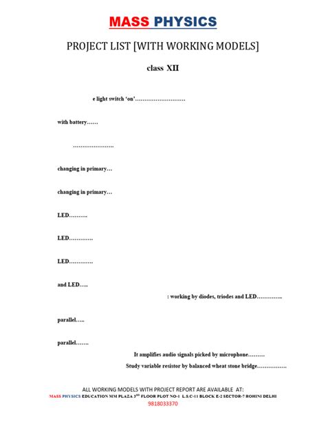 Project List Physics Xii Pdf Rectifier Series And Parallel Circuits