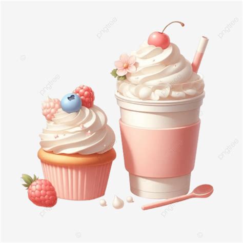 딸기 컵케이크는 즙이 많은 딸기를 곁들인 현실적인 스타일의 그림 달콤한 디저트를 추적했습니다 딸기 컵케이크 추적된 그림 그림 과즙이 풍부한 딸기를 곁들인 현실감 넘치는