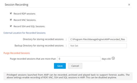 Privileged Session Recording Pam Recorded Session Manageengine Access Manager Plus