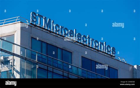 Sign On Top Of A Building With The Name Of Stmicroelectronics Written On It A European Company