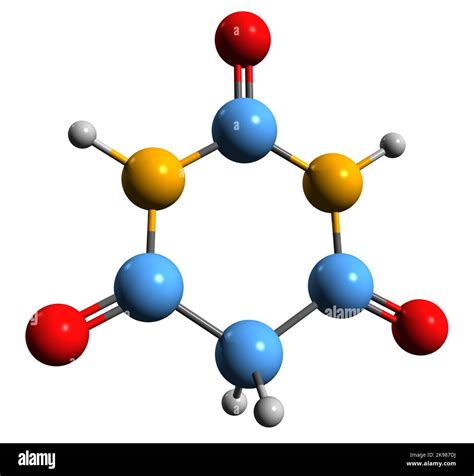 3d Image Of Barbituric Acid Skeletal Formula Molecular Chemical