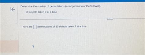 solved determine the number of permutations arrangements