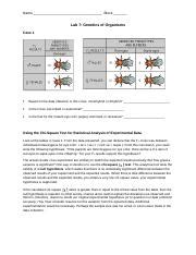 Lab7 Genetics Of Organisms Doc Name Block Lab 7 Genetics Of Organisms Case 1 Based On The