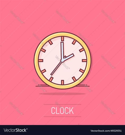 Cartoon Clock Timer Icon In Comic Style Time Sign Vector Image